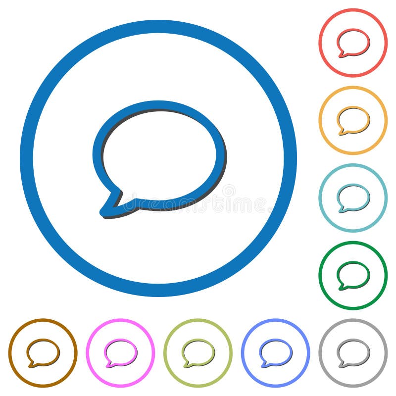 Empty Comment Bubble Icons with Shadows and Outlines Stock Vector ...