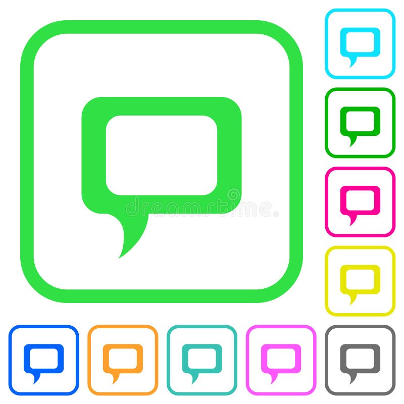 Empty Comment Bubble Vivid Colored Flat Icons Icons Stock Vector ...