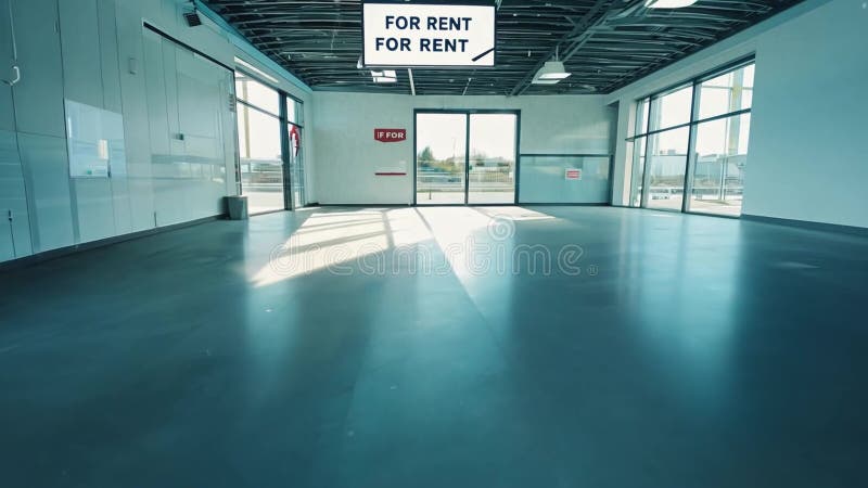 Empty Commercial Space for Rent with Large Windows and Shiny Floors ...