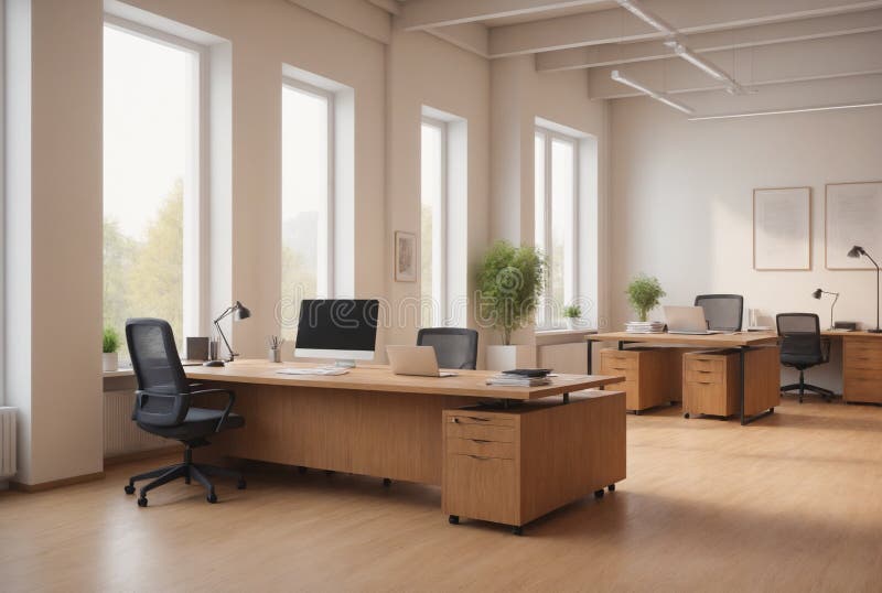 Empty company office stock illustration. Illustration of professional ...