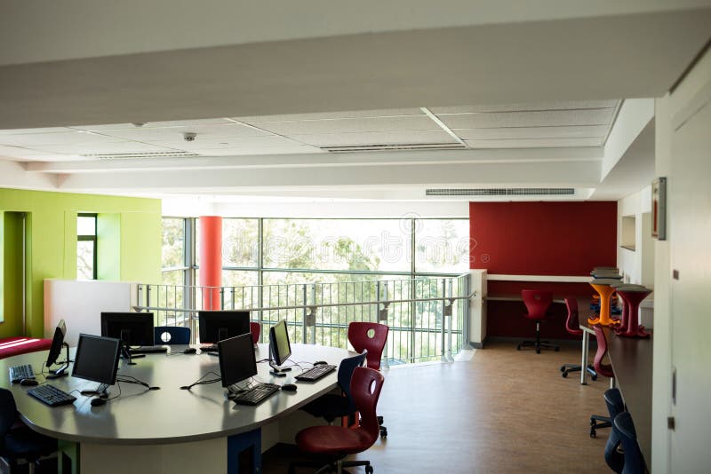 Empty computer class stock photo. Image of computer, desktop - 87999106