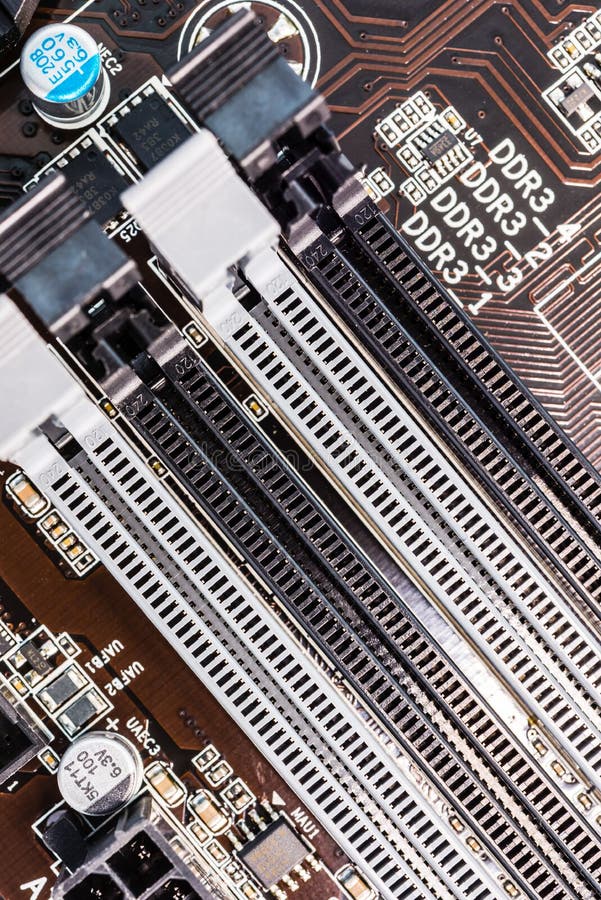 Empty Computer Memory Socket Stock Image - Image of mainboard, colors ...