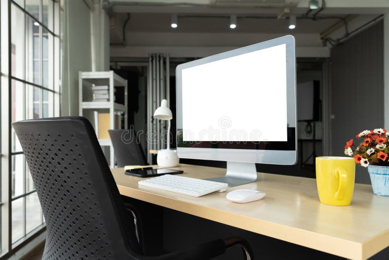 Empty Computer Monitor Screen for Design Mock Up Template Stock Photo - Image of design ...