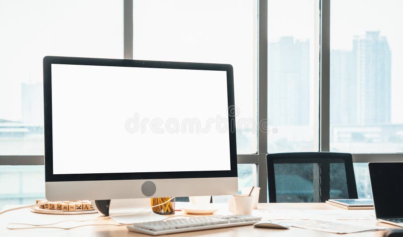 Empty Computer Monitor Screen for Design Mock Up Template Jivy Stock ...