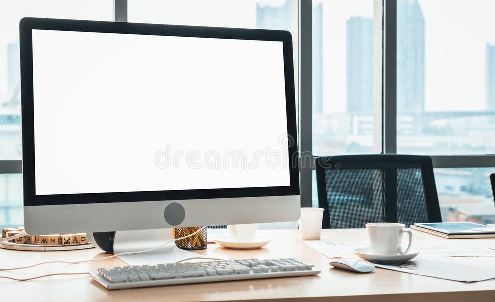 Empty Computer Monitor Screen for Design Mock Up Template Jivy Stock ...