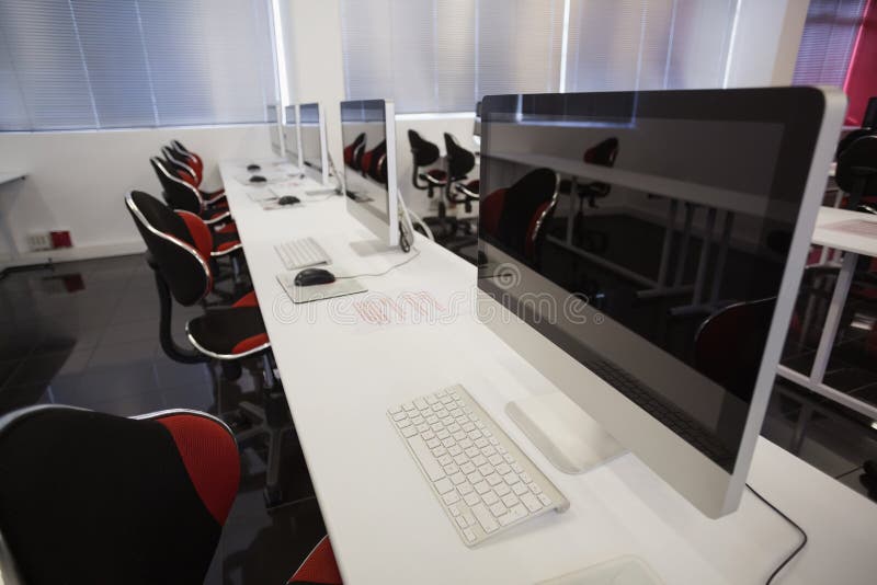 Empty computer room stock image. Image of indoors, knowledge - 49210709