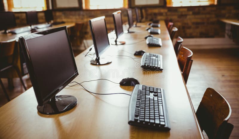 Empty computer room stock photo. Image of knowledge, academic - 51608780