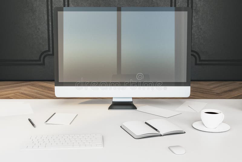 Empty computer screen stock illustration. Illustration of designer ...