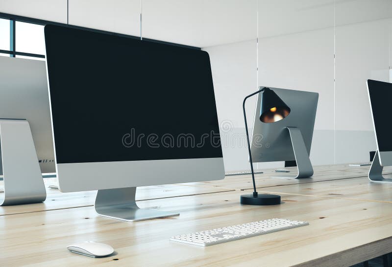Empty Computer Center stock illustration. Illustration of internet ...
