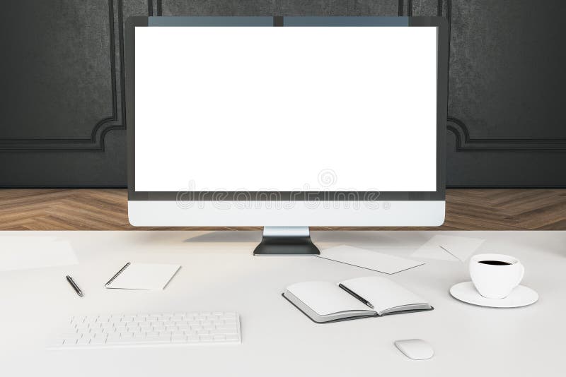 Empty computer screen stock illustration. Illustration of monitor ...
