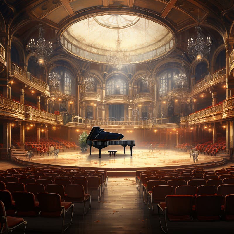 An Empty Concert Hall for Piano Generative AI Stock Illustration ...