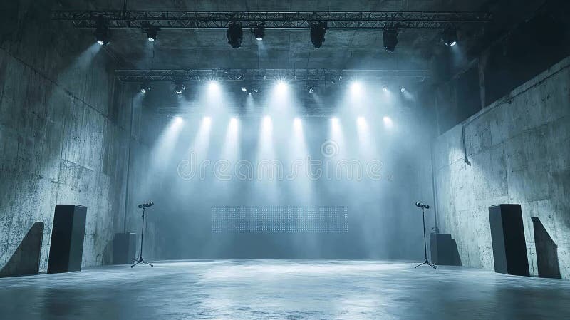 Empty Concert Hall Stage Lit Spotlights Stock Photos - Free & Royalty ...