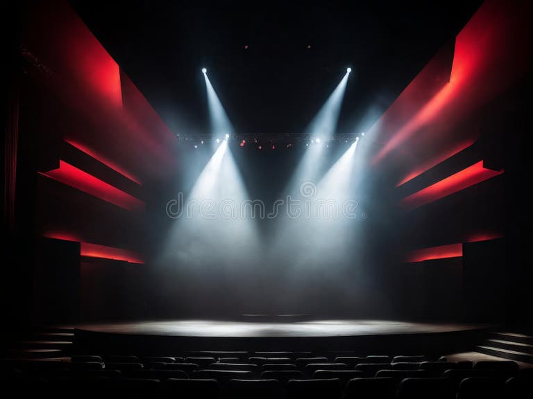 Empty Concert Room with Lights Concrete Stock Illustration ...