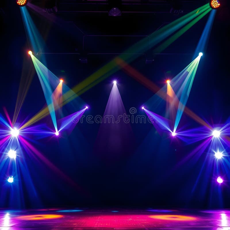 Empty Concert Stage Illuminated by Dramatic Lighting Stock Image ...
