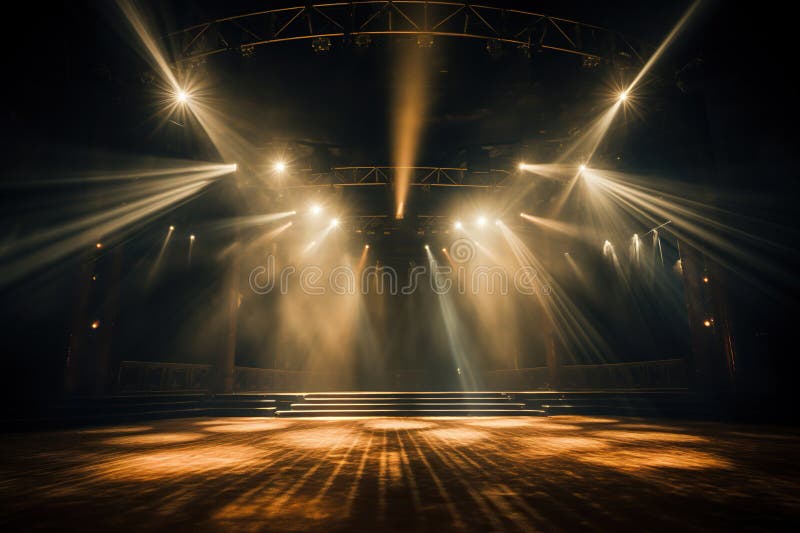 Empty Concert Stage in the Light of Spotlights. Performance. Generated ...