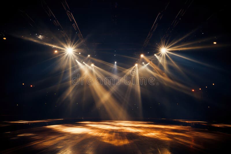 Empty Concert Stage in the Light of Spotlights. Performance. Generated ...