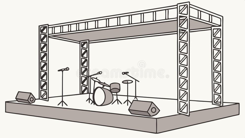 Concert Stage Lighting Truss Stock Illustrations – 453 Concert Stage ...
