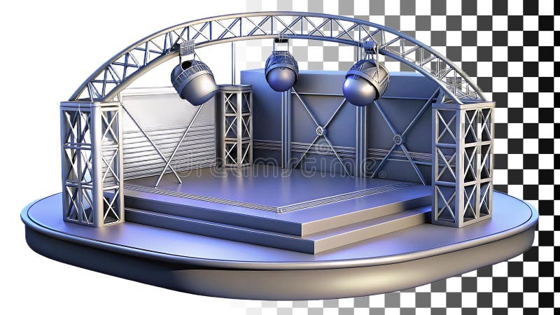 Empty Concert Stage Model Lighting Rig Truss Performance Venue Setup ...