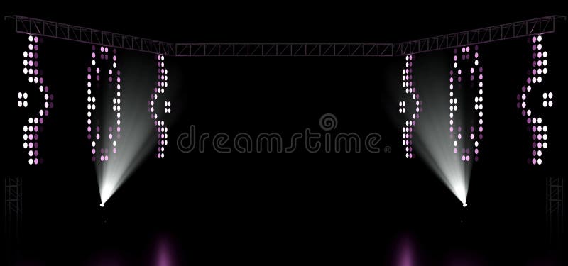 Empty Concert Stage with Spotlights Illuminating a Dark Floor and ...
