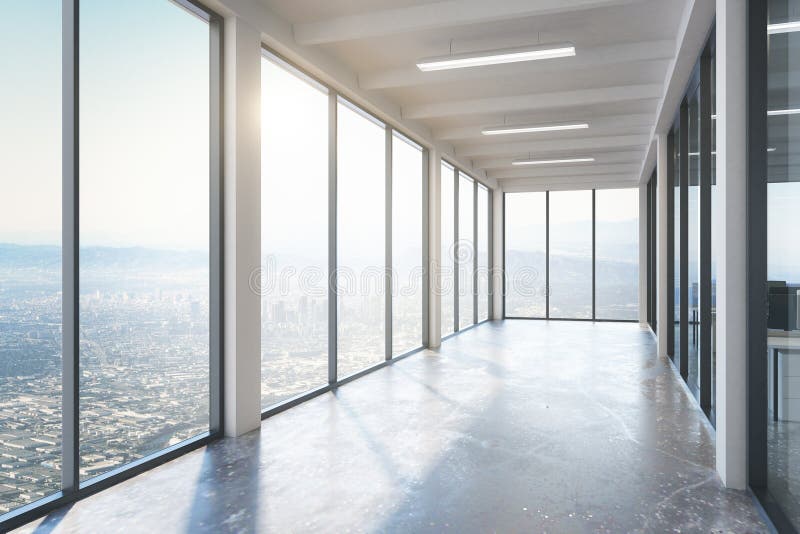 Empty concrete corridor stock illustration. Illustration of estate ...