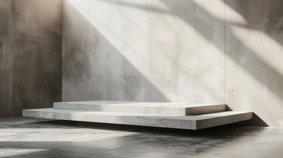 Empty Concrete Display Platform in a Minimalist Space for Product ...