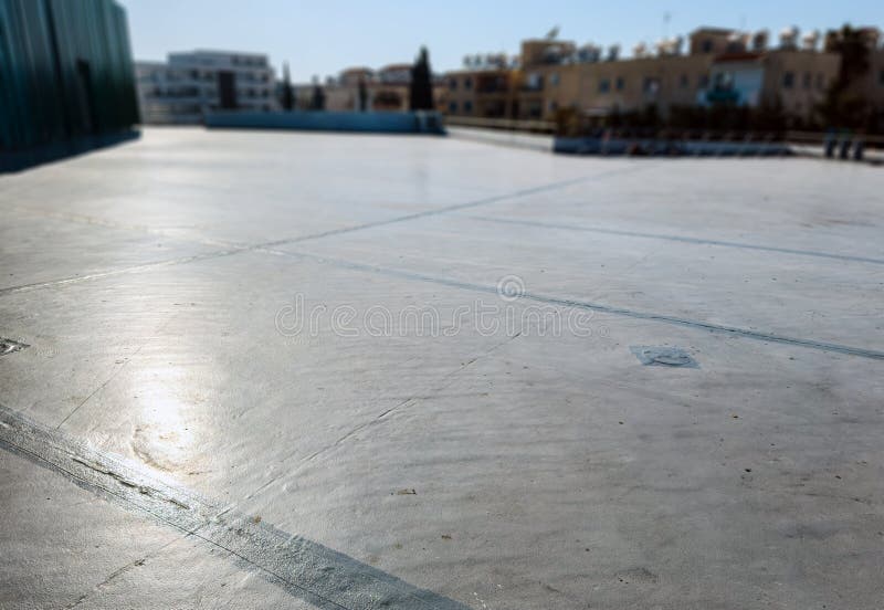 Close-up and Wide View of an Empty Concrete Surface with Visible Lines ...