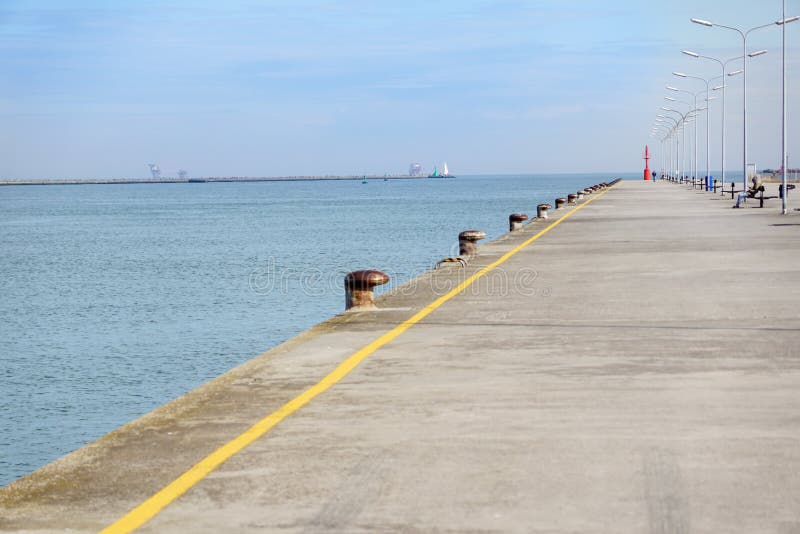 Empty Sea Port Large Hooks Mooring Ship Stock Image - Image of freight ...