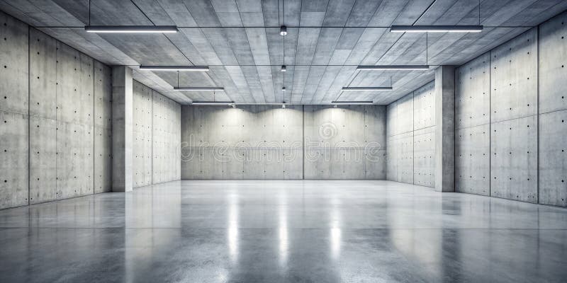 Empty Concrete Hall Space Abstract Back Ground AI-Created Content Stock ...