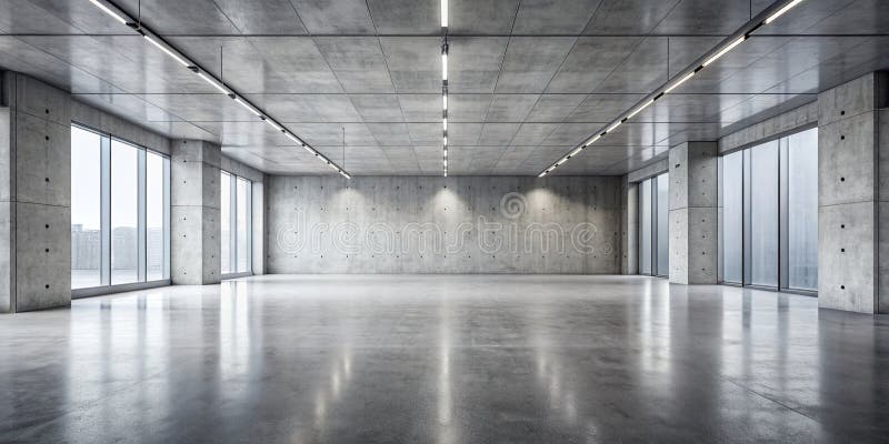 Empty Concrete Hall Space Abstract Back Ground Generative AI Stock ...