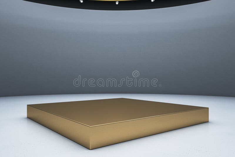 Empty Concrete Interior with Podium and Mock Up Place. Stock ...