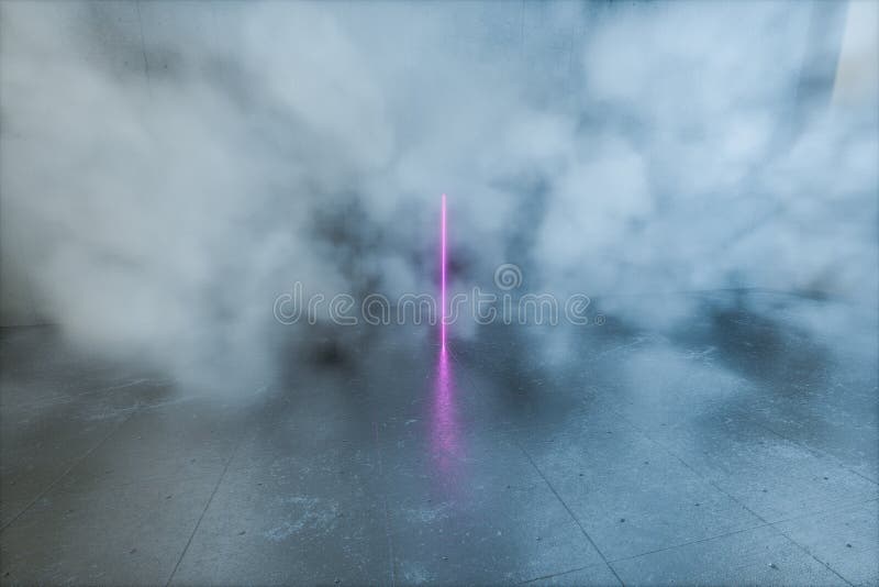 An Empty Concrete Room Filled with Mist, 3d Rendering Stock ...