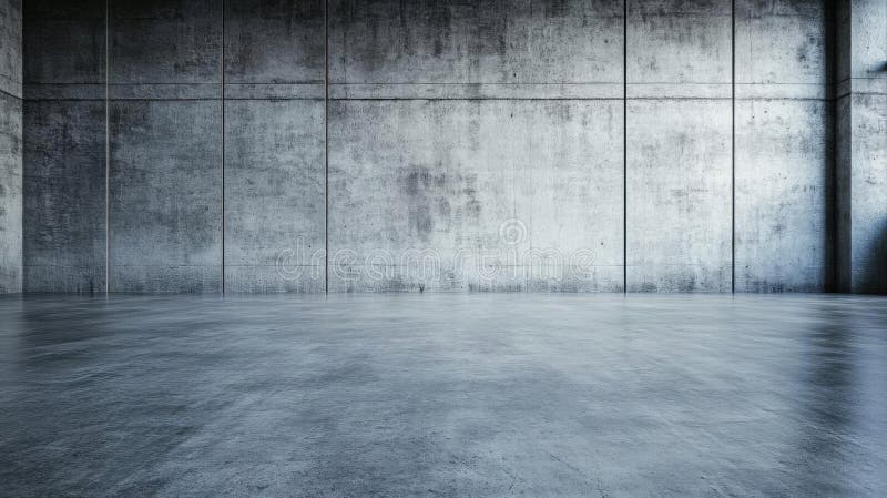 Empty Concrete Room with Polished Floor and Modern Architecture Design ...