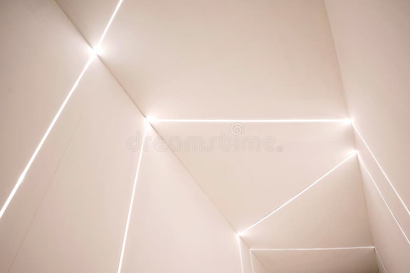 Empty Concrete Room Wall and Glowing LED Stock Photo - Image of ...