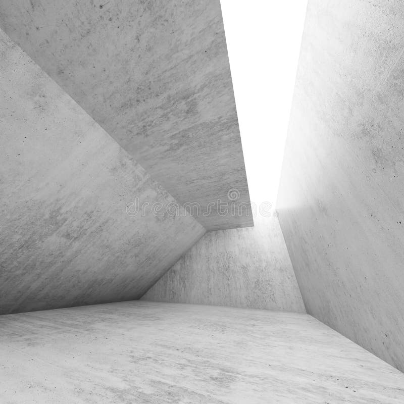 Empty Concrete Room with White Lighting in Ceiling 3d Stock ...