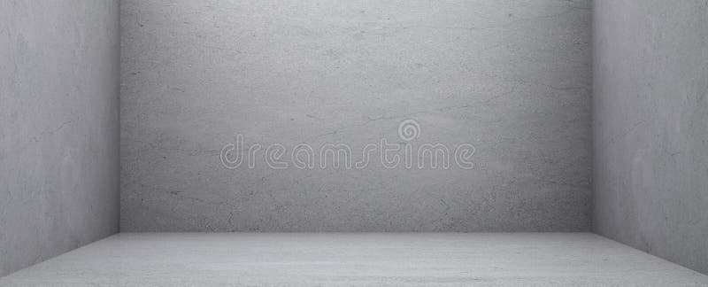 Empty Concrete Square Room with Shadow. 3D Rendering Stock Illustration ...