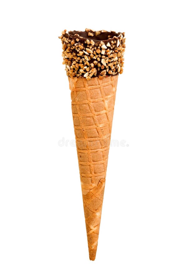 Empty Cone with Colored Sugar and Chocolate on a Blue Background. Stock ...