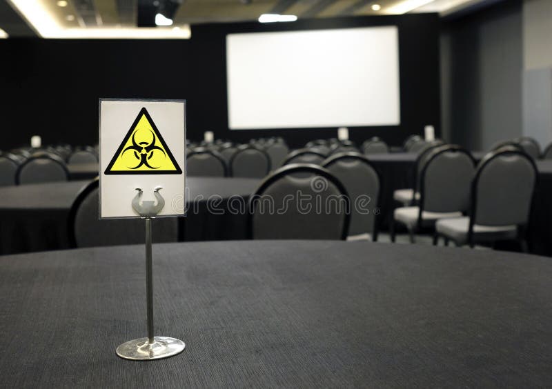 Empty Conference Center and Bio Hazard Sign Stock Image - Image of ...
