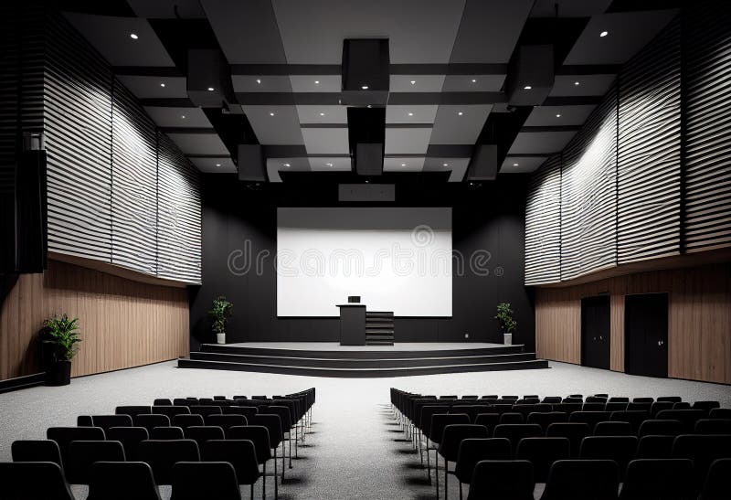 Empty Conference Hall Interior with Stage for Presen.illustration. AI ...