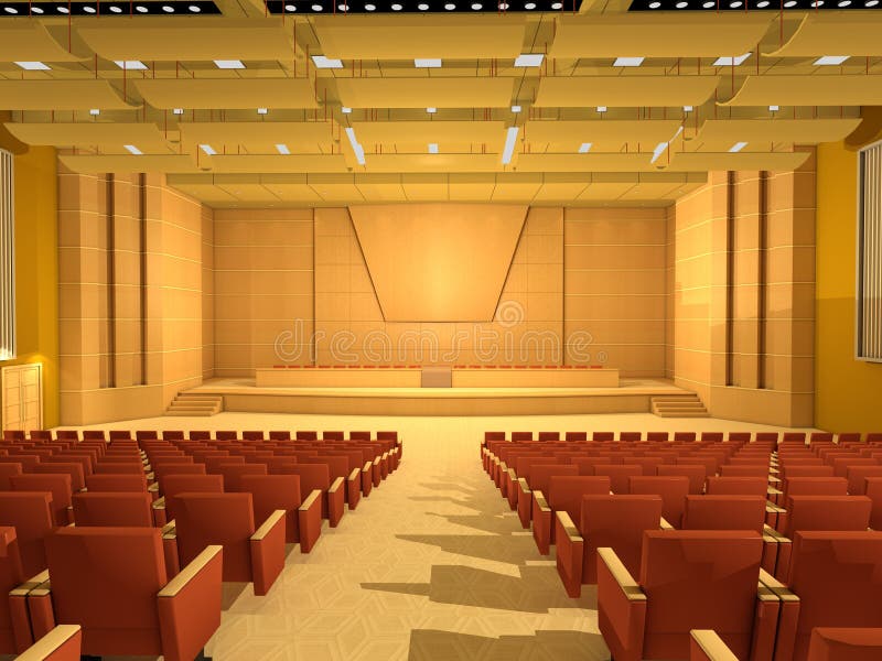 Empty Conference Hall or Room Stock Illustration - Illustration of seat ...