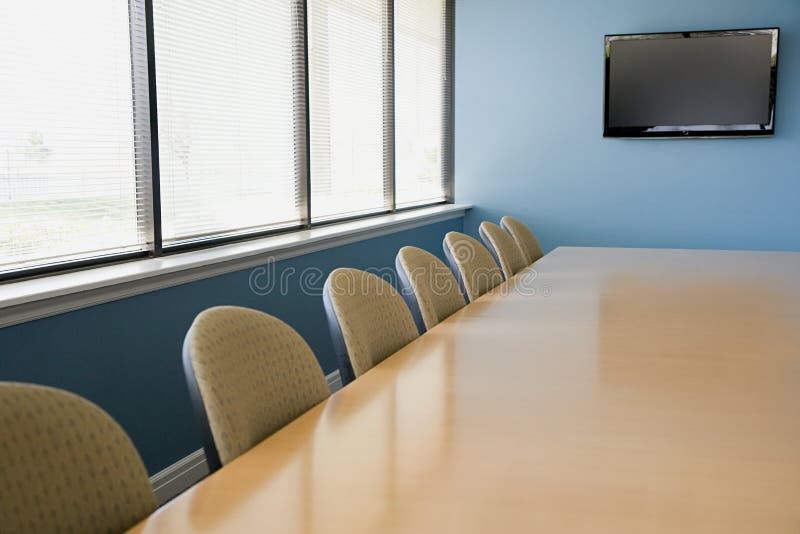 Empty conference room stock image. Image of plasma, desk - 62807373