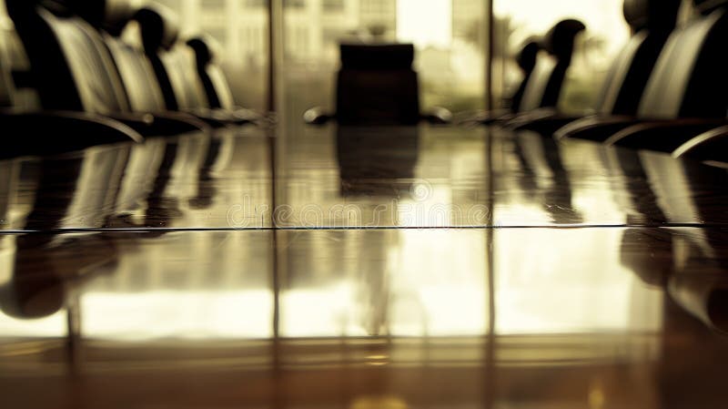 Empty Conference Room with Chairs Around the Table Stock Illustration ...