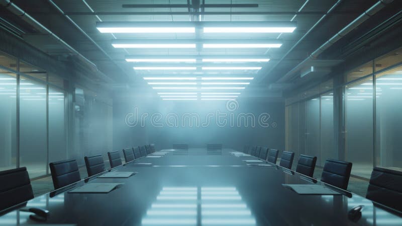 Empty Conference Room with Fog Stock Image - Image of business ...