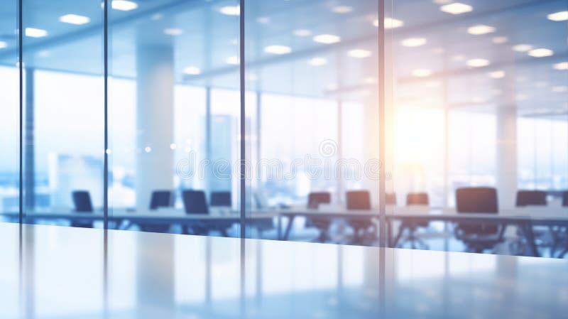 Empty Conference Room with Glass Walls and Chairs Stock Photo - Image ...
