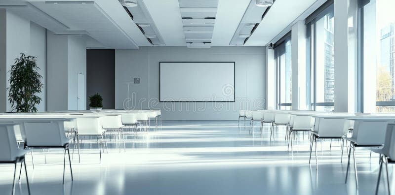 Empty Conference Room Ready for a Presentation with Minimalist Design ...