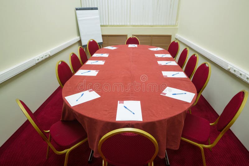 Empty Conference Room with a Red Carpet on the Stock Photo - Image of ...