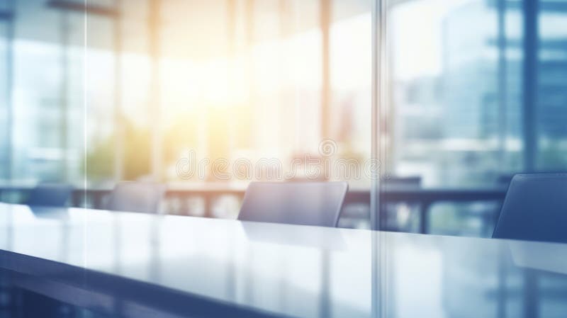 Empty Conference Room with Table and Chairs Stock Image - Image of ...