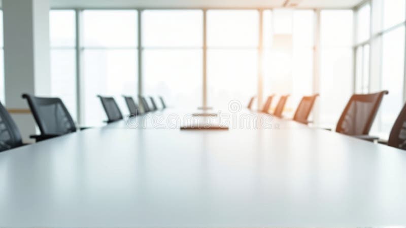 Empty Conference Room Table with Chairs Stock Illustration ...