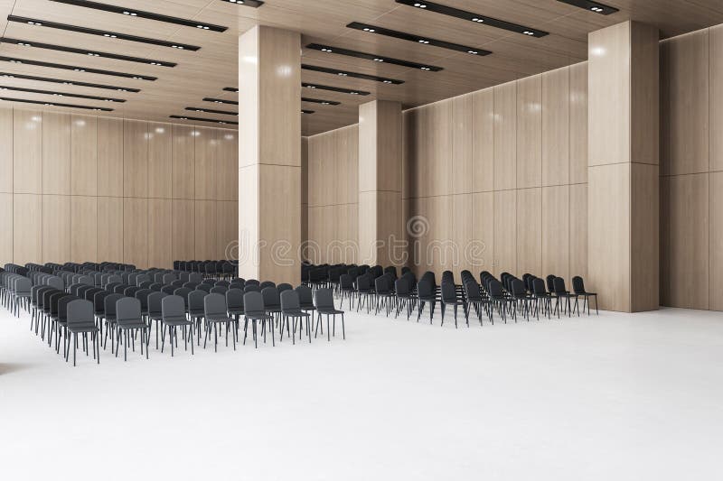 Empty Conference Room with Uniform Seating and Minimalist Design ...