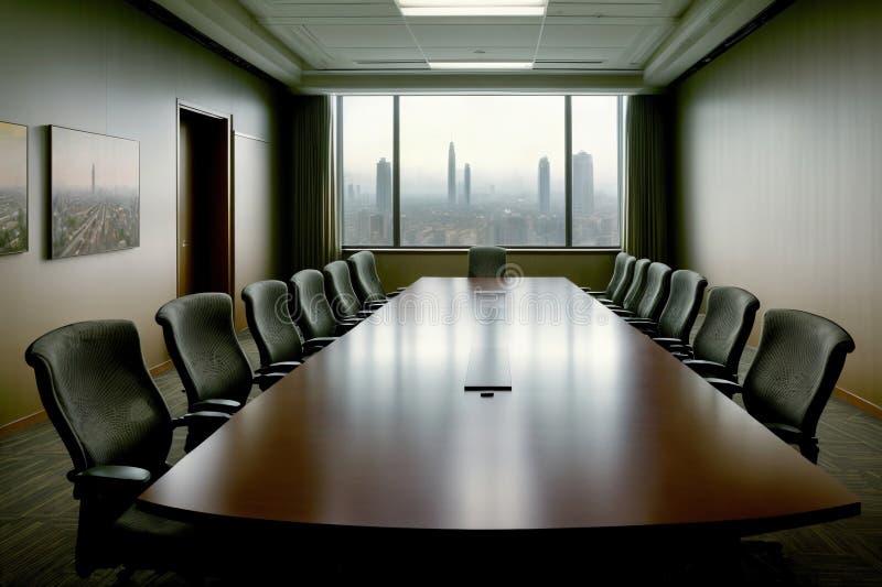 An Empty Conference Room with a View of the City. Generative AI Stock ...