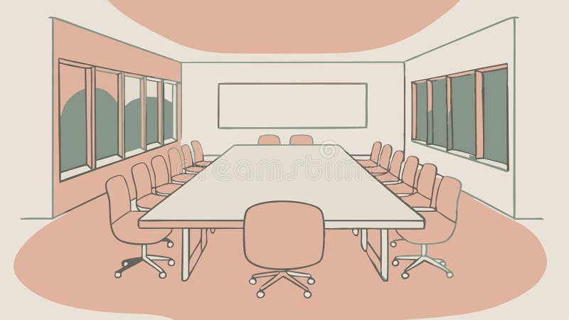 Modern Office Conference Room Meeting Table Chairs Design Illustration ...